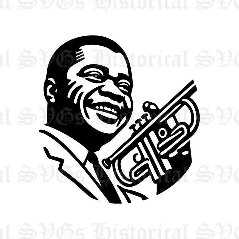 Louis Armstrong SVG, JPG, PNG, Dxf, Pdf, Eps, Vector Graphic - Ideal ...