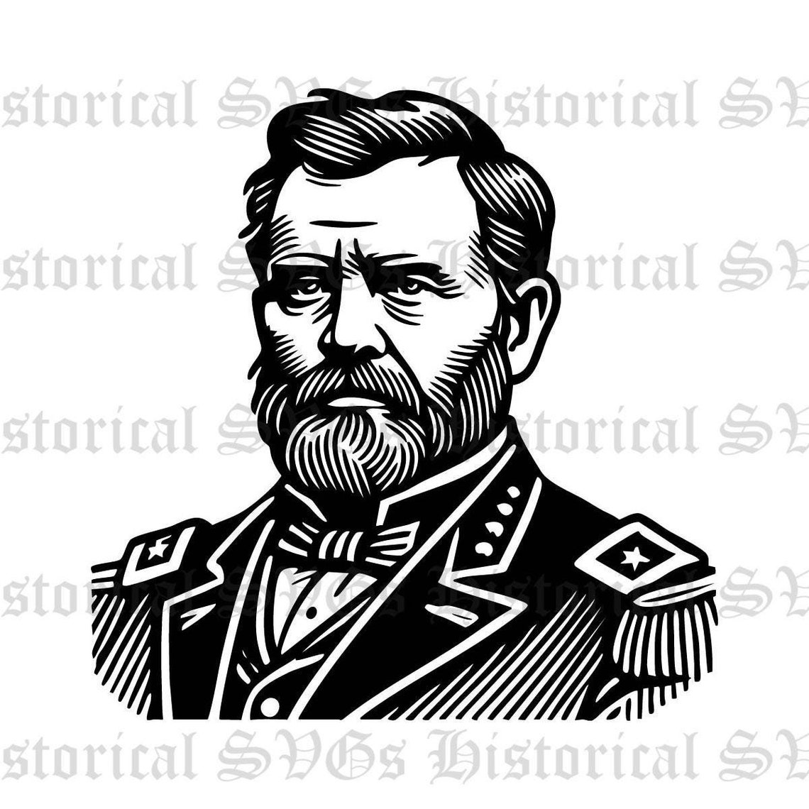 Ulysses S. Grant SVG, JPG, PNG, Dxf, Pdf, Eps Graphic - Ideal for ...