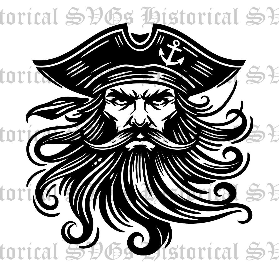 Blackbeard SVG, JPG, PNG, Dxf, Pdf, Eps Graphic - Ideal for Cricut, Stickers & Vinyl Decals - Etsy