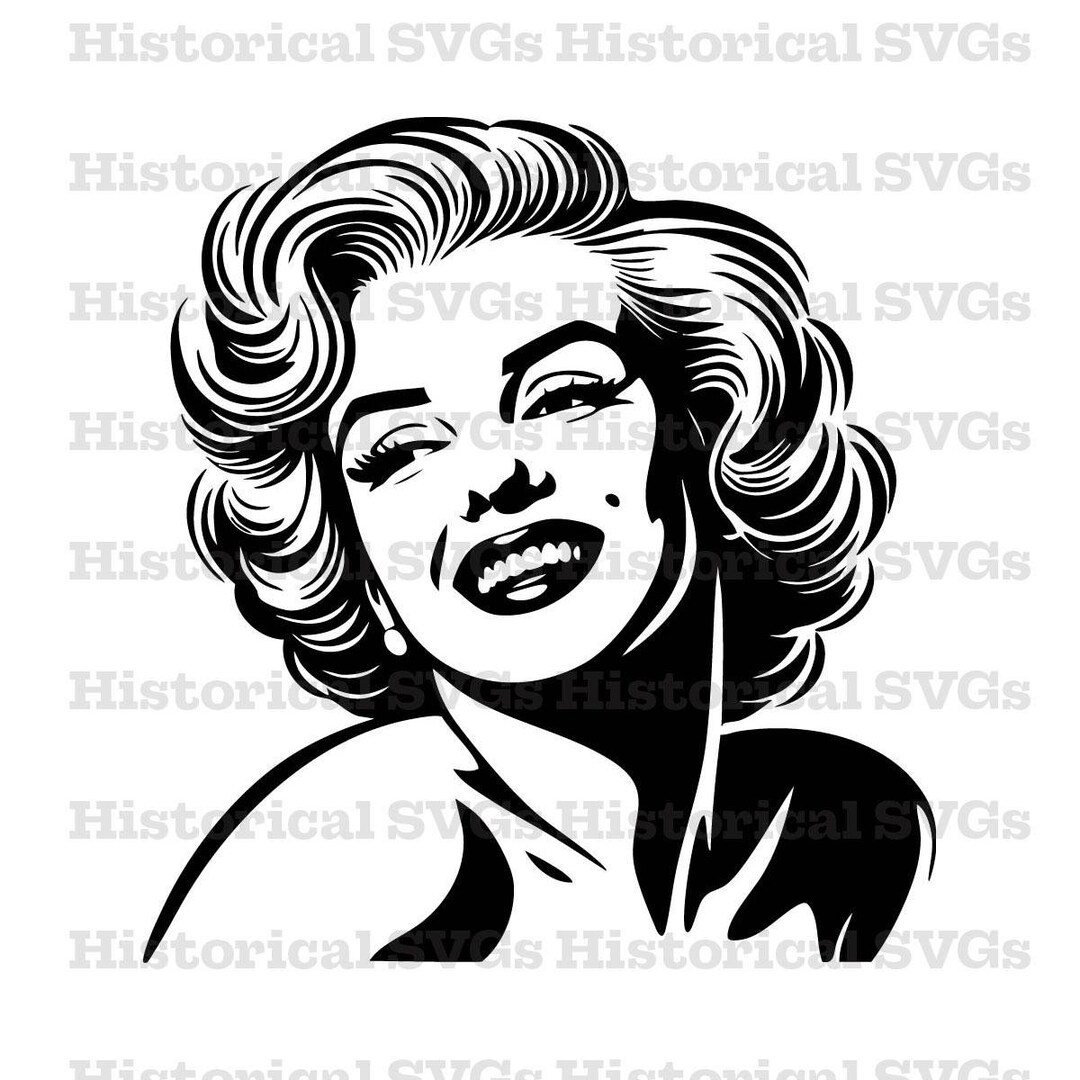 Marilyn Monroe SVG, JPG, PNG, Dxf, Pdf, Eps, Vector Graphic - Ideal for ...
