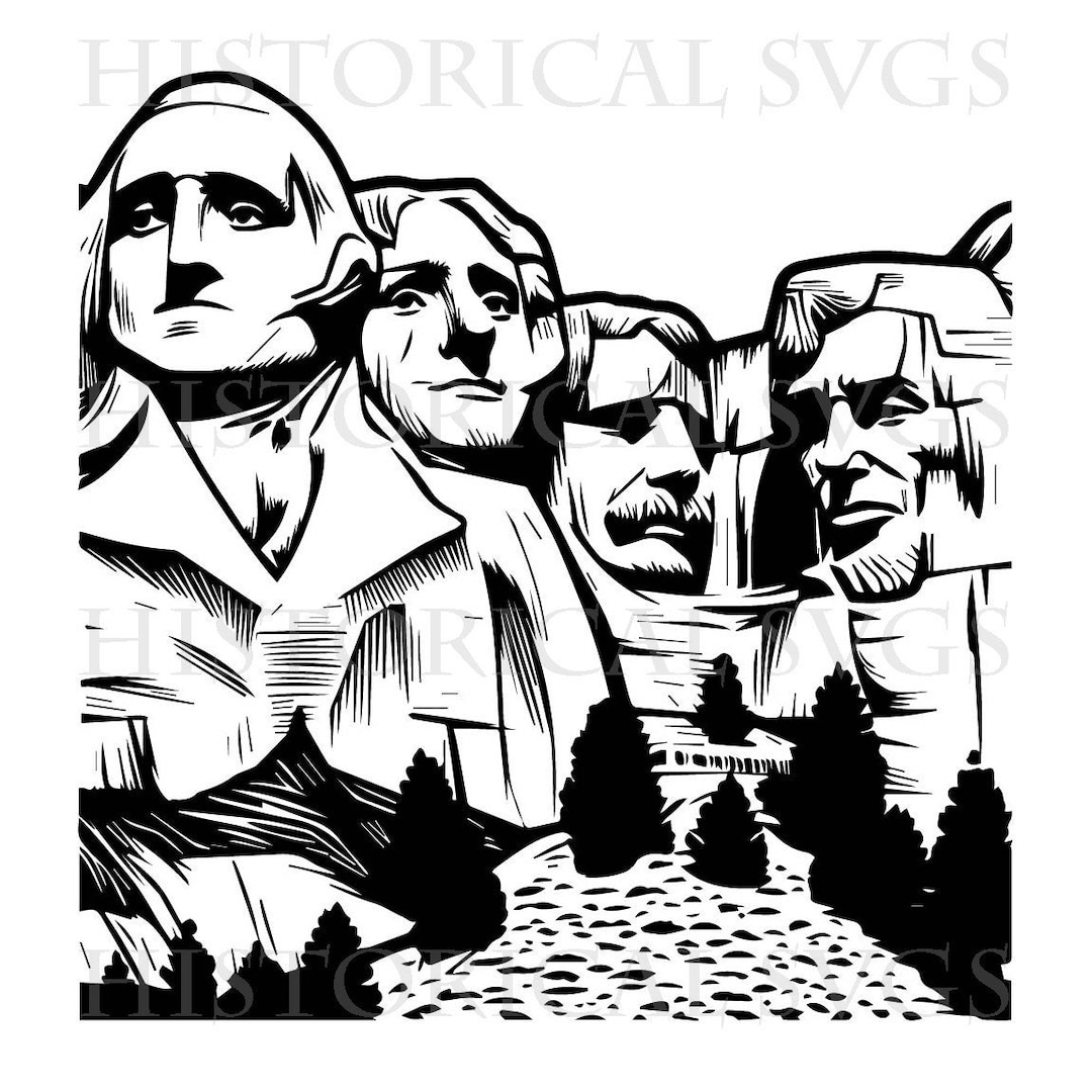 Mount Rushmore SVG, JPG, PNG, Dxf, Pdf, Eps Graphic - Ideal for Cricut ...