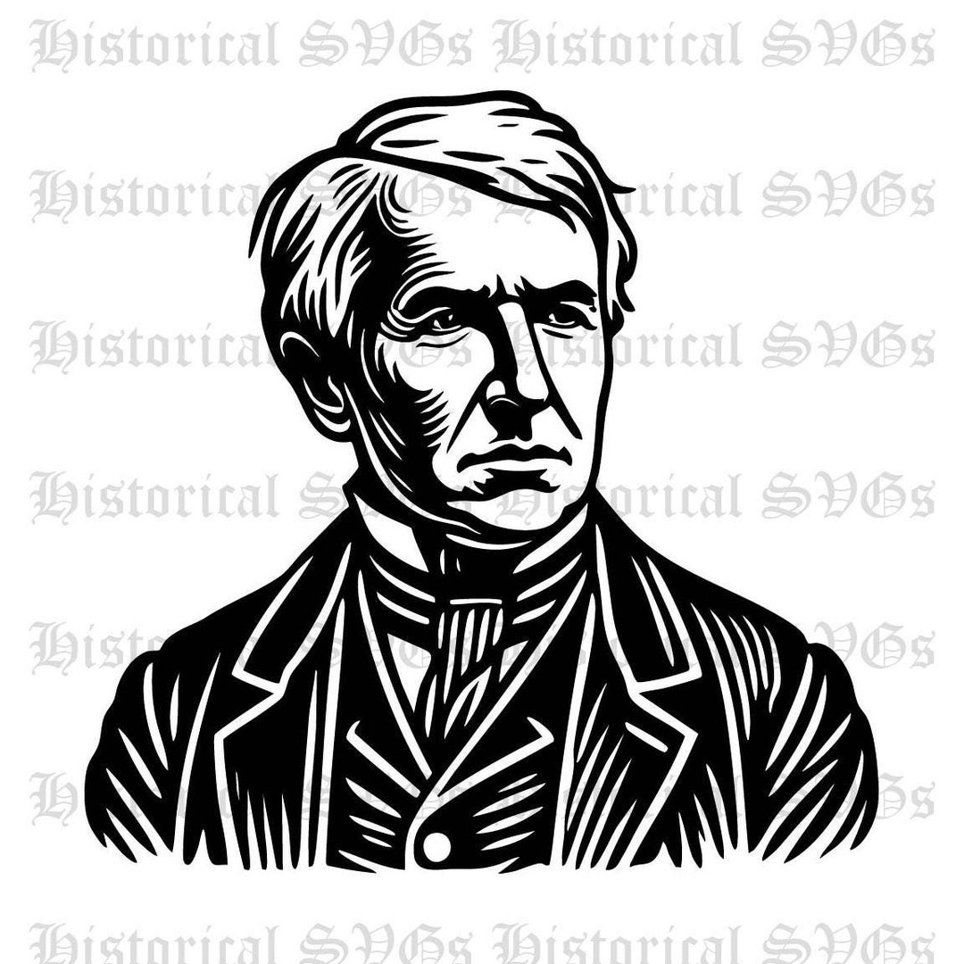 Thomas Edison SVG, JPG, PNG, Dxf, Pdf, Eps Graphic - Ideal for Cricut, Stickers & Vinyl Decals ...