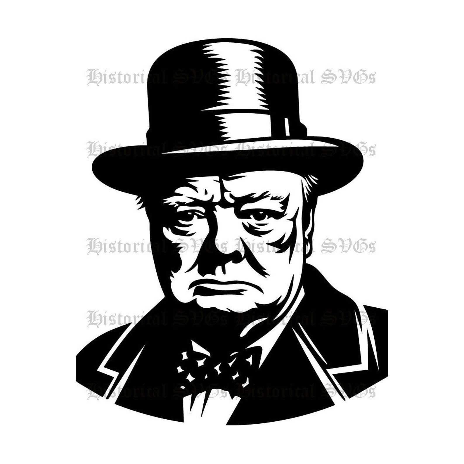Winston Churchill SVG, JPG, PNG, Dxf, Pdf, Eps Graphic - Ideal for ...