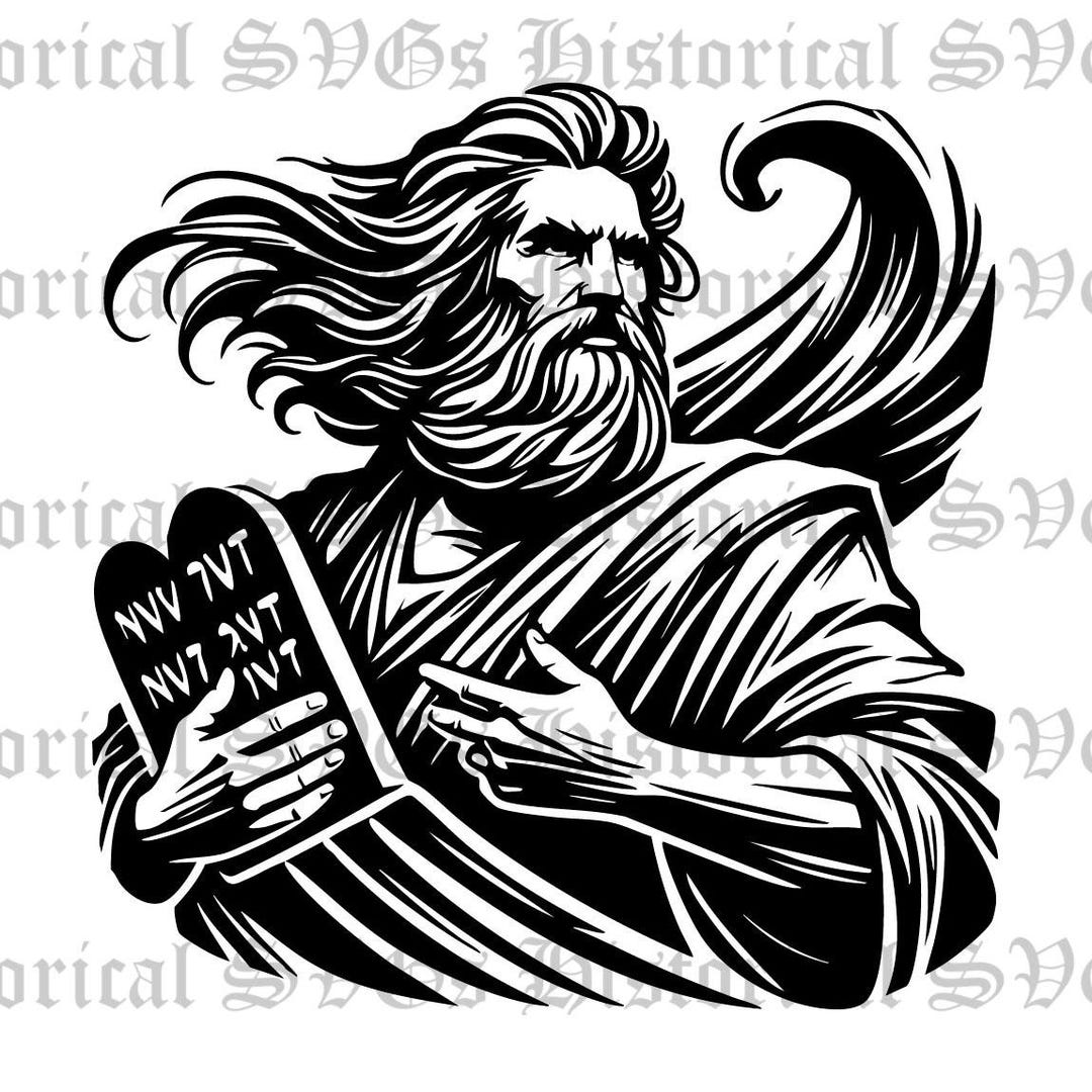 Moses SVG, JPG, PNG, Dxf, Pdf, Eps Graphic - Ideal for Cricut, Stickers ...