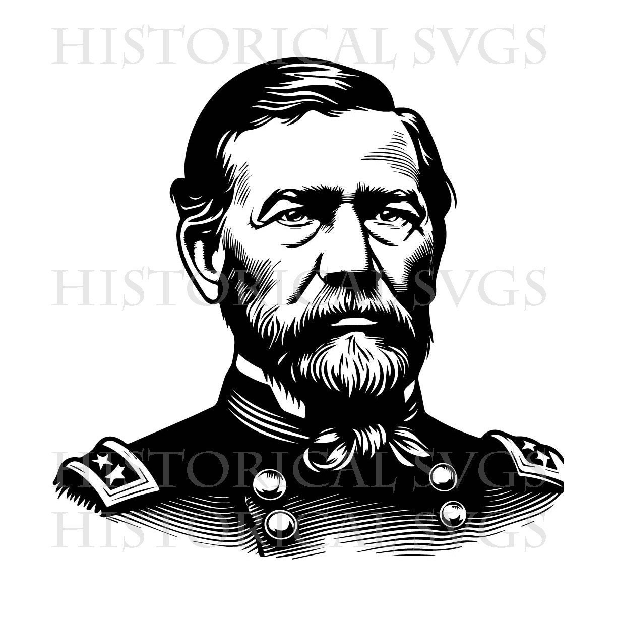 William Tecumseh Sherman SVG, JPG, PNG, Dxf, Pdf, Eps Graphic - Ideal ...