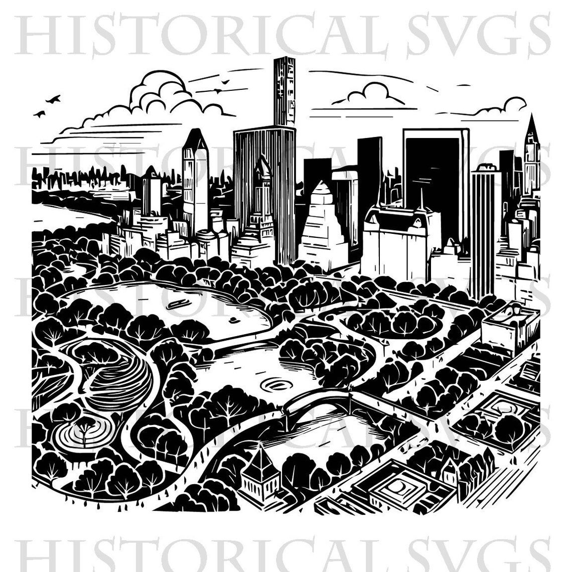 Central Park SVG, JPG, PNG, Dxf, Pdf, Eps Graphic - Ideal for Cricut ...