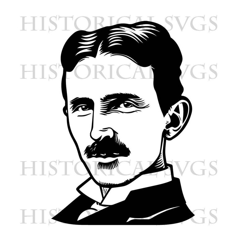Nikola Tesla SVG, JPG, PNG, Dxf, Pdf, Eps Graphic - Ideal for Cricut ...