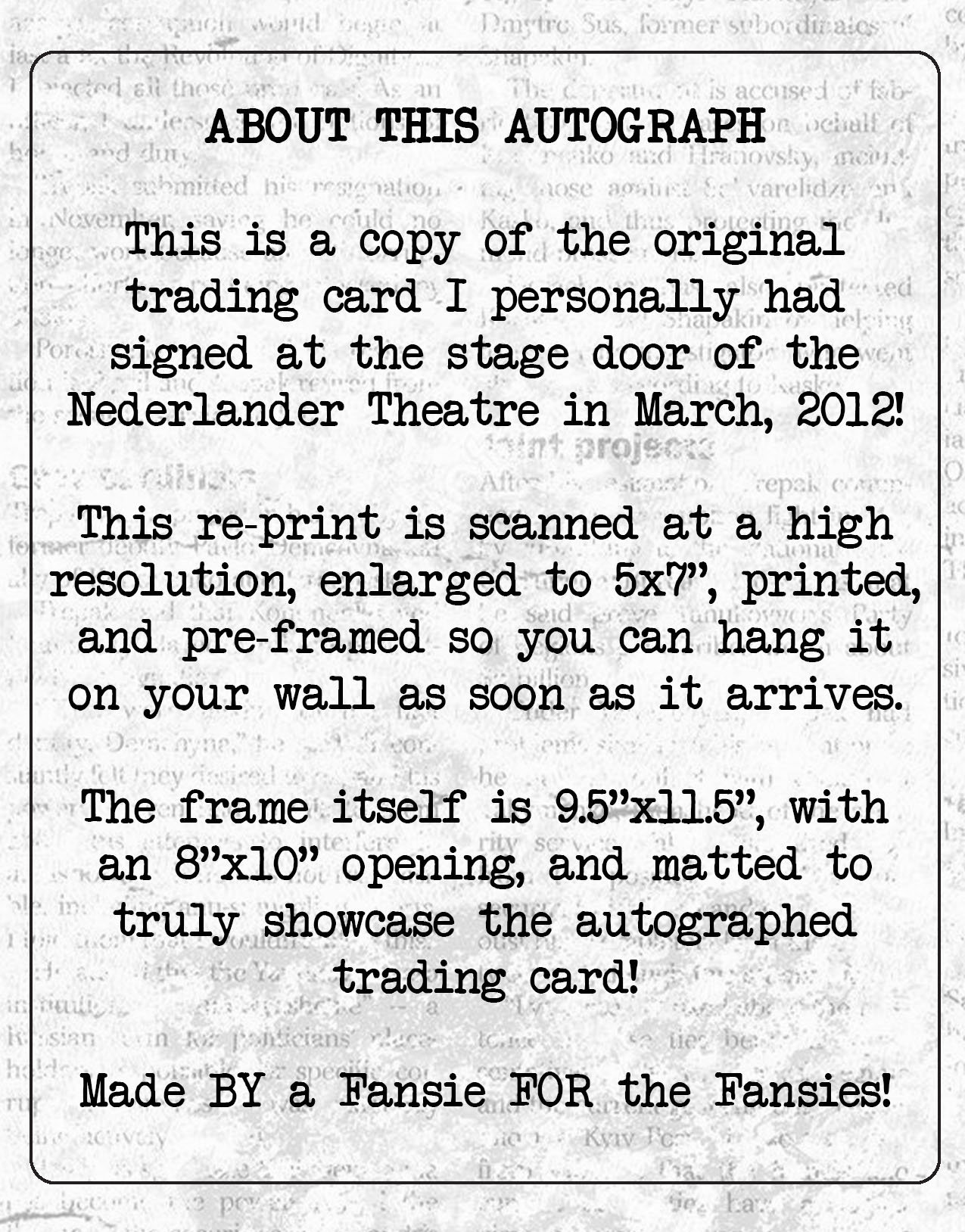 Newsies Broadway Framed Autographed Mike Faist Morris Delancey ...