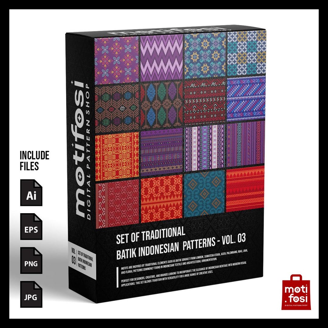 Set of Traditional Batik Indonesian Patterns Vol. 02 - Etsy