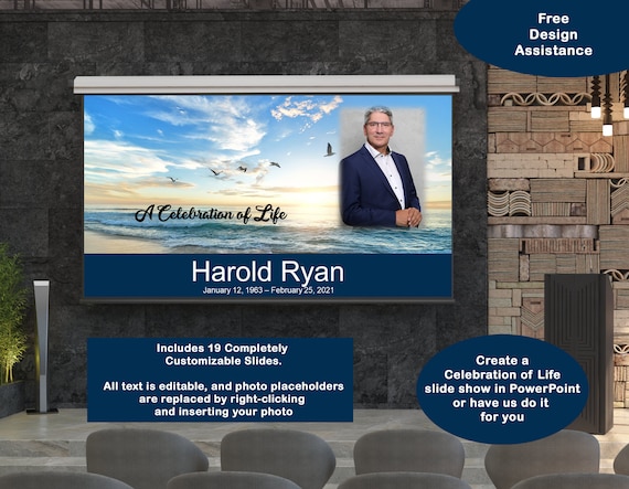 Celebration of Life Funeral Powerpoint Template | Etsy