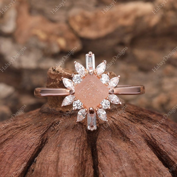 Square Stone Ring - Etsy