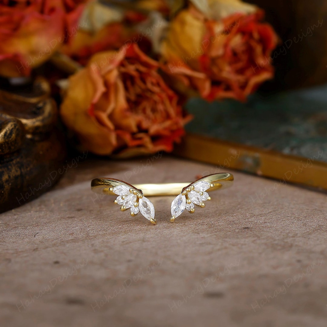 Open Wedding Band, Solid Gold Gap Wedding Ring, Womens Cuff Stacking ...