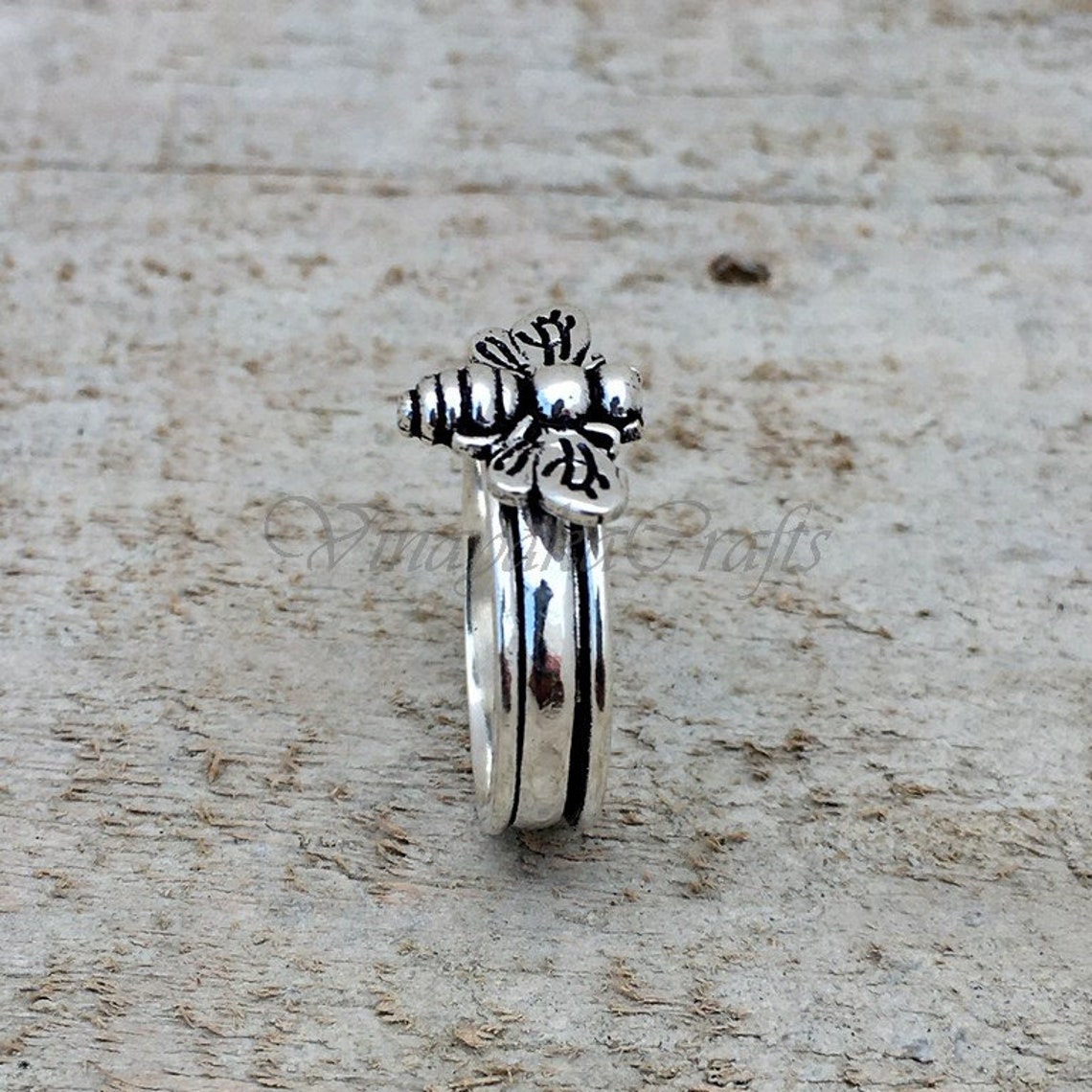 Honeybee Spinner Ring 925 Sterling Silver Honey Bee Spinner - Etsy