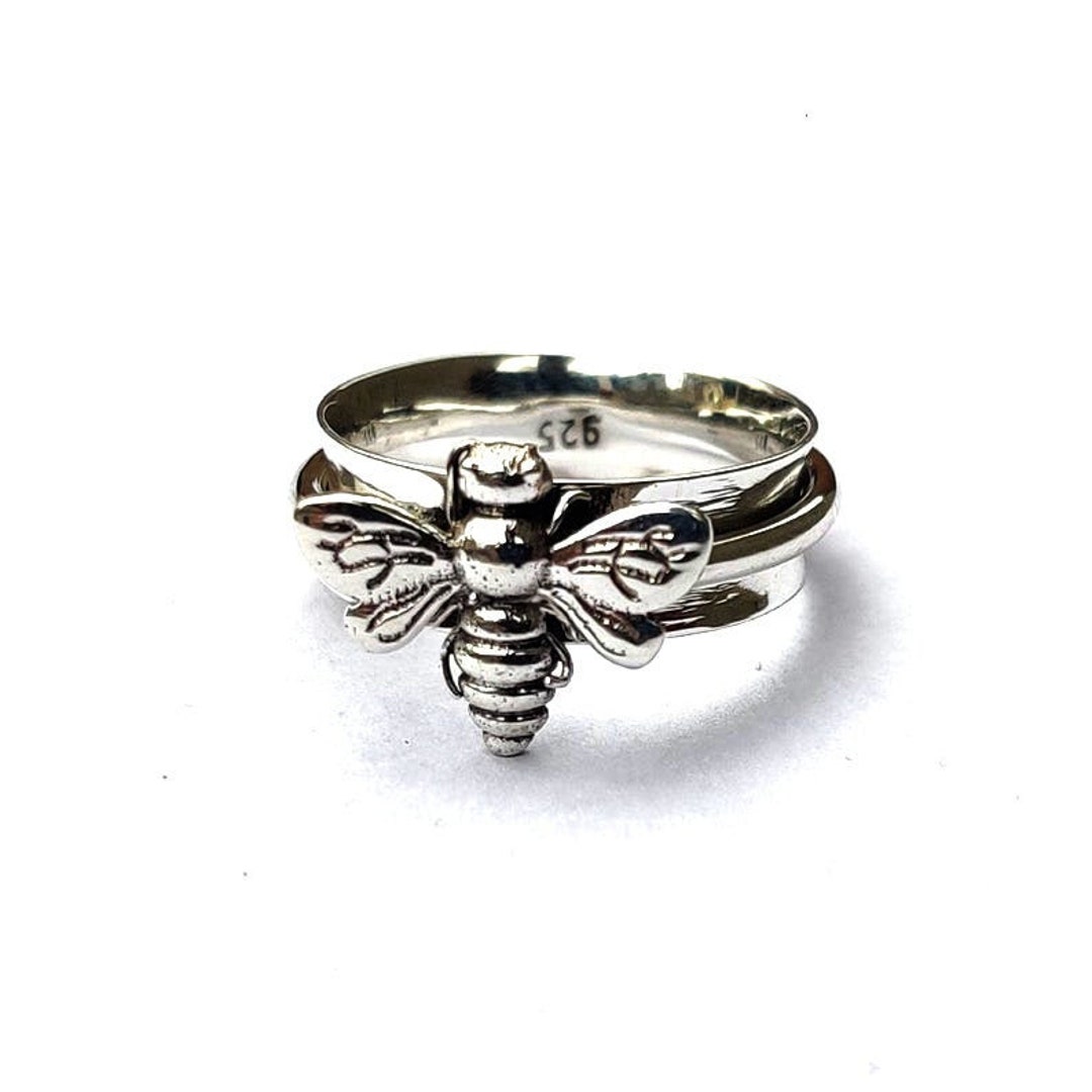 Honey Bee 925 Sterling Silver, Spinner Rings for Women, Bee Ring Women ...