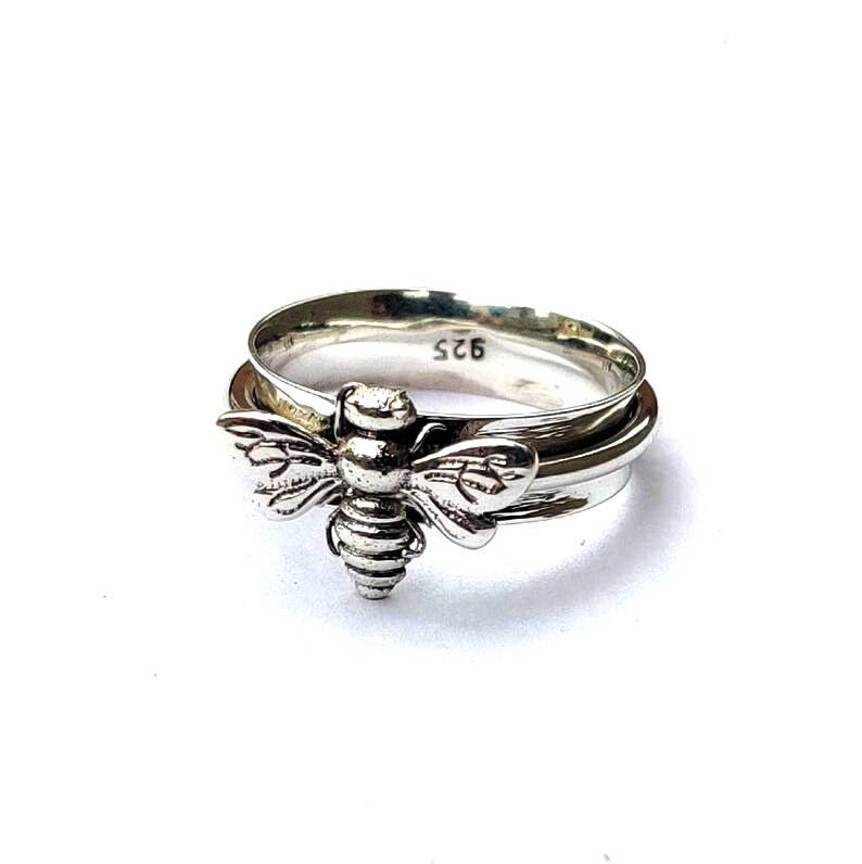 Honey Bee 925 Sterling Silver Spinner Rings for Women Bee - Etsy