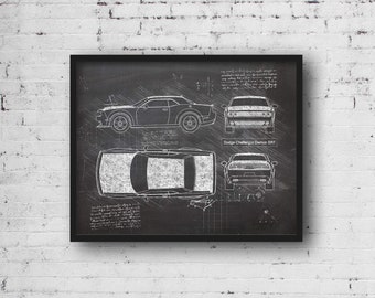 Dodge Challenger Blueprint | Etsy