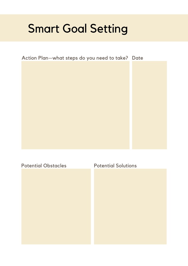 Goal Setting Worksheet Bundle, SMART Goals Template Worksheets ...