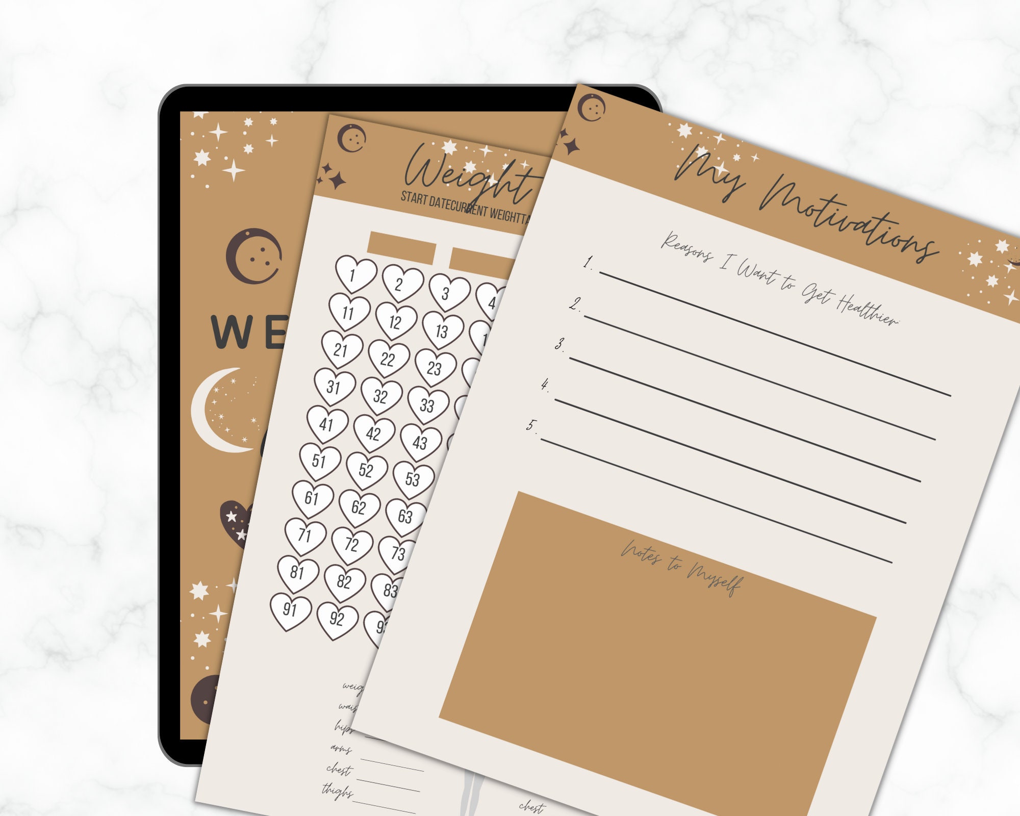 Weight Loss Tracker, Weightloss Journal, Fitness Planner Printable ...
