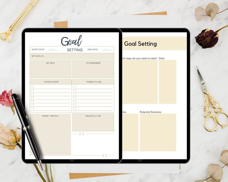 Goal Setting Worksheet Bundle, SMART Goals Template Worksheets ...