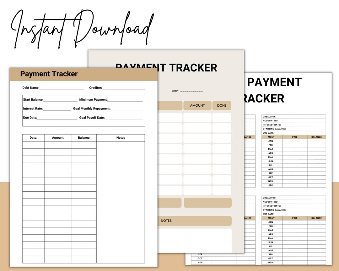 Printable Bill Payment Planner, Payment Tracker Log, Paying Bills ...