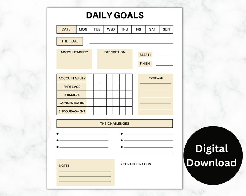 Goal Setting Worksheet Bundle, SMART Goals Template Worksheets ...