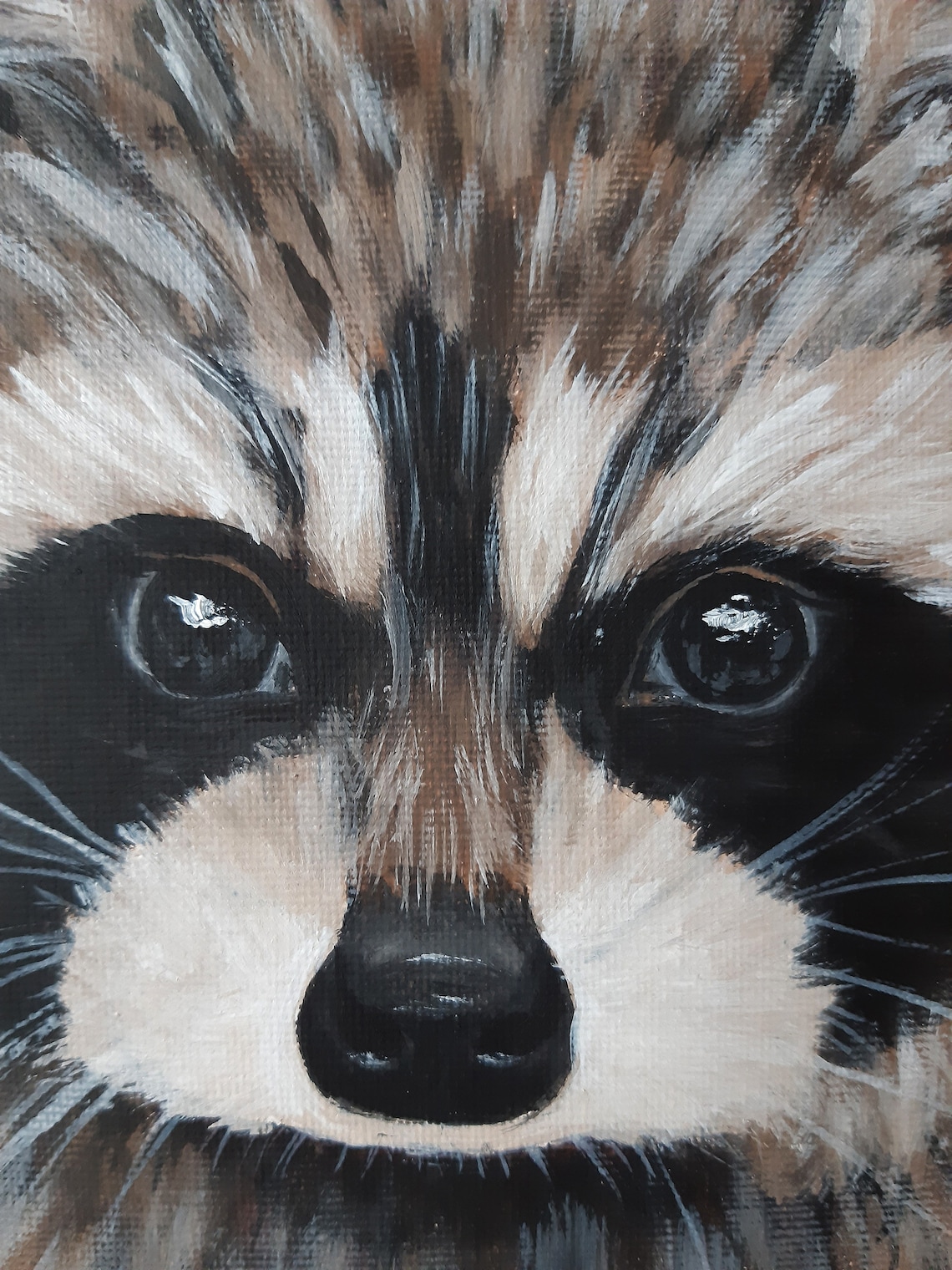 Raccoon Painting Animal Original Art Raccoon Portrait Artwork | Etsy