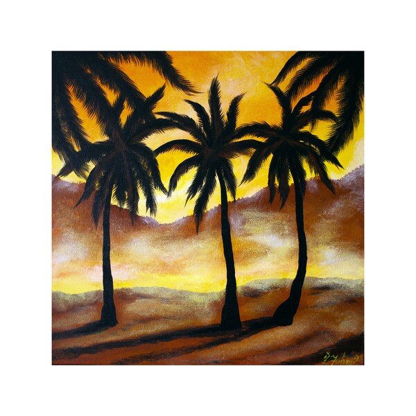 Palm Tree Painting - Etsy