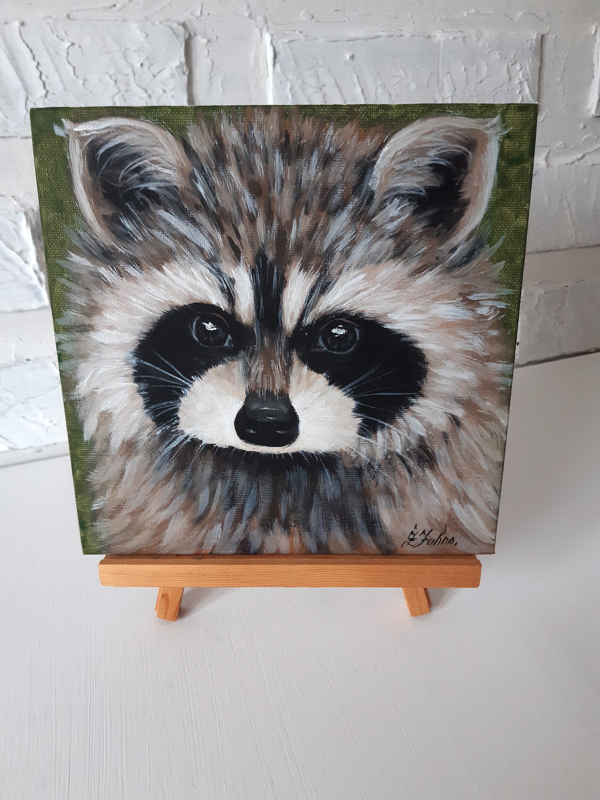 Raccoon Painting Animal Original Art Raccoon Portrait Artwork | Etsy
