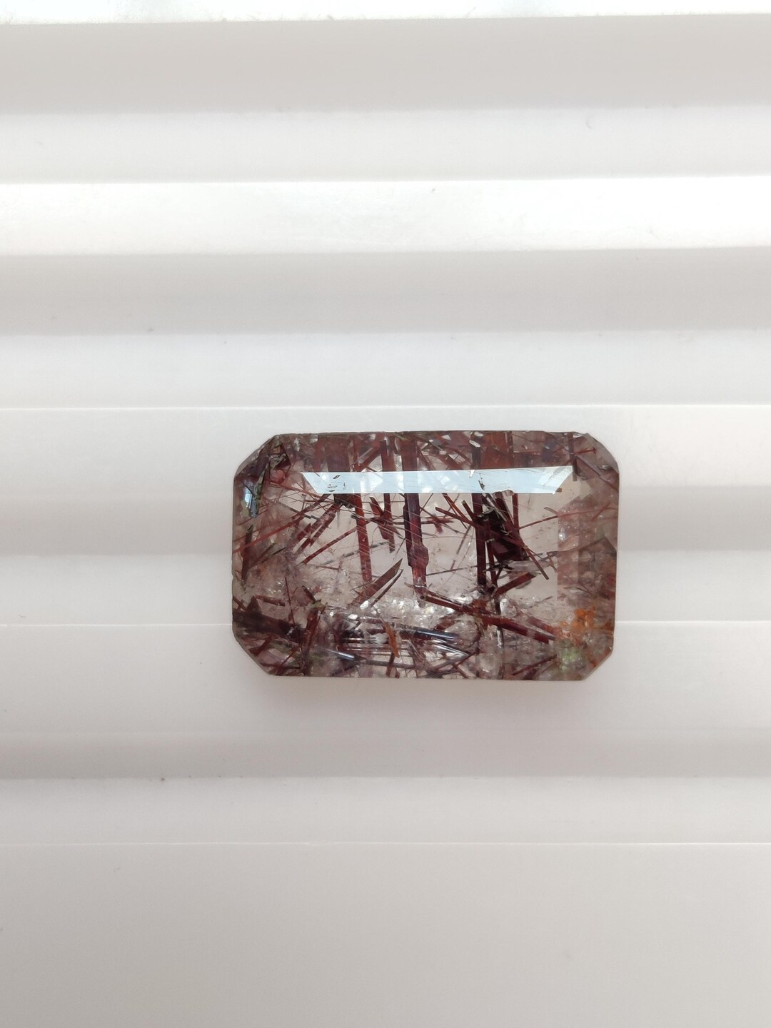 Natural Red Rutile Quartz Gemstone, Faceted Rutile for Jewellery Making ...