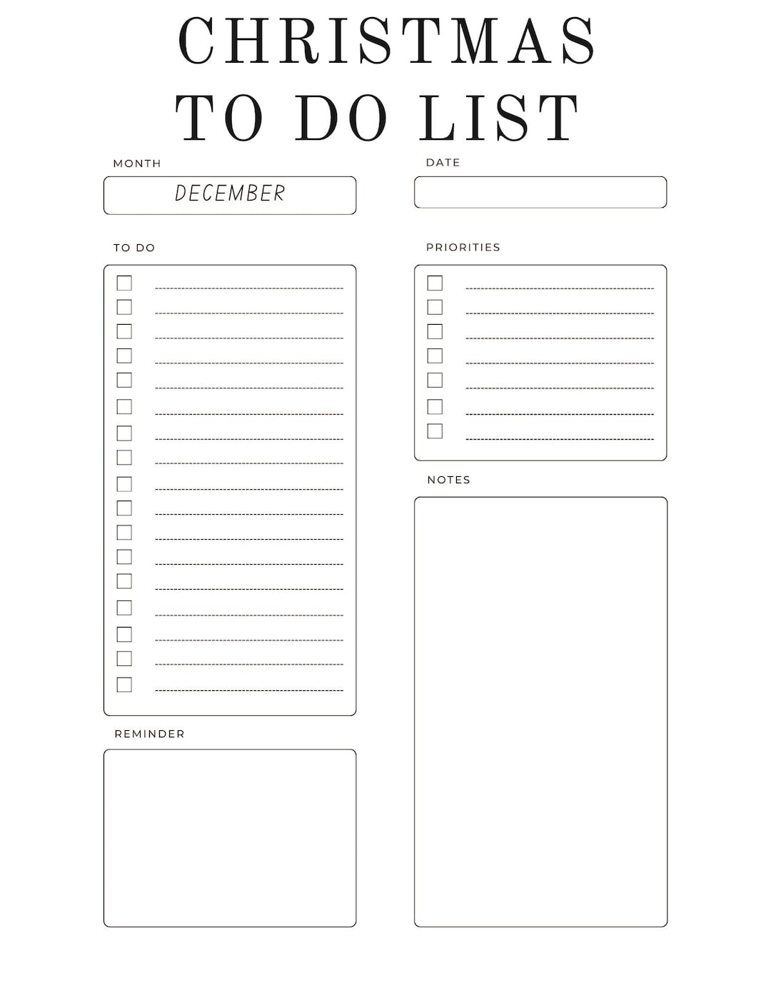 Christmas to Do List (printable) - Etsy