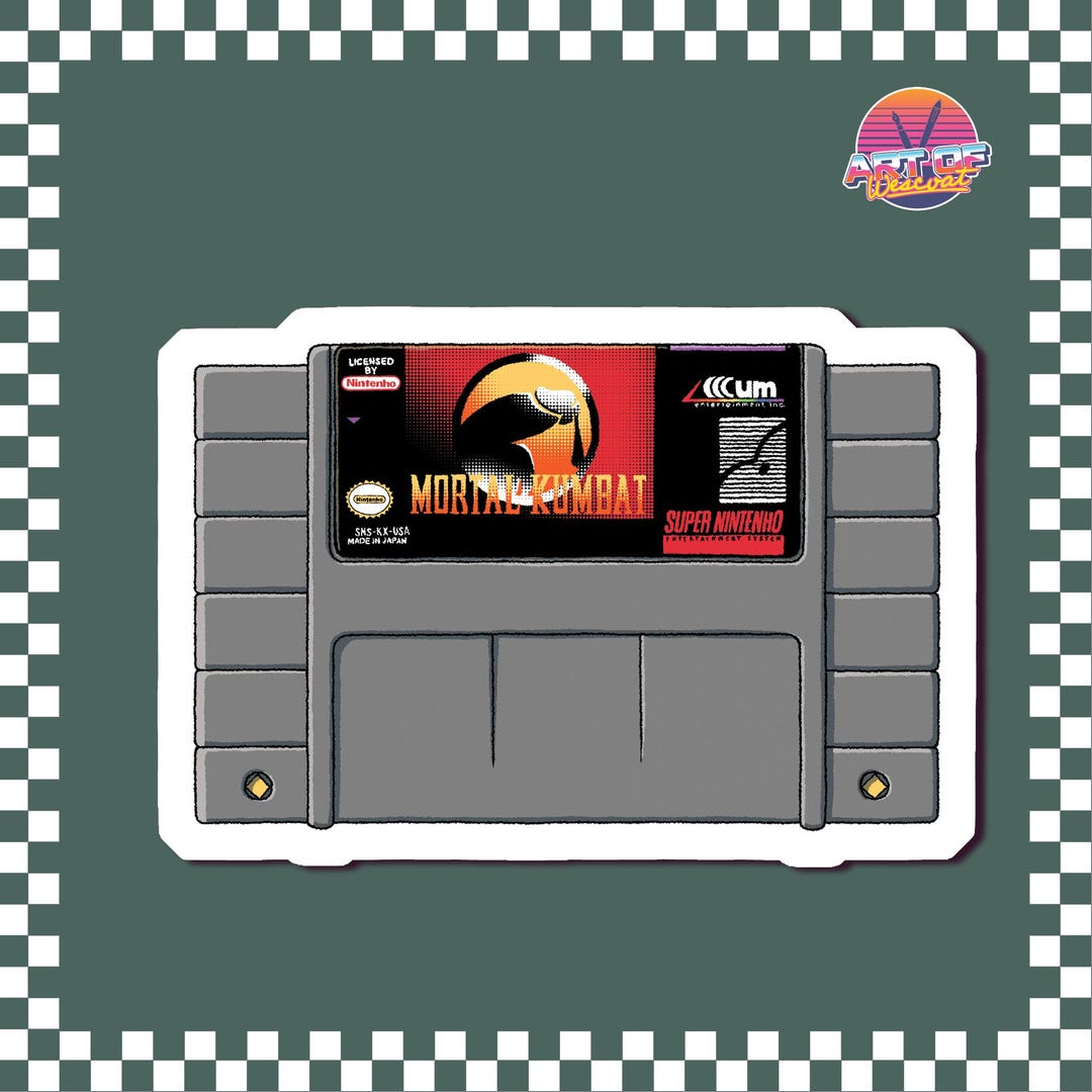 Mortal Kumbat SNES Sticker, Gay Fighting Game Parody, LGBTQ+ Gamer ...