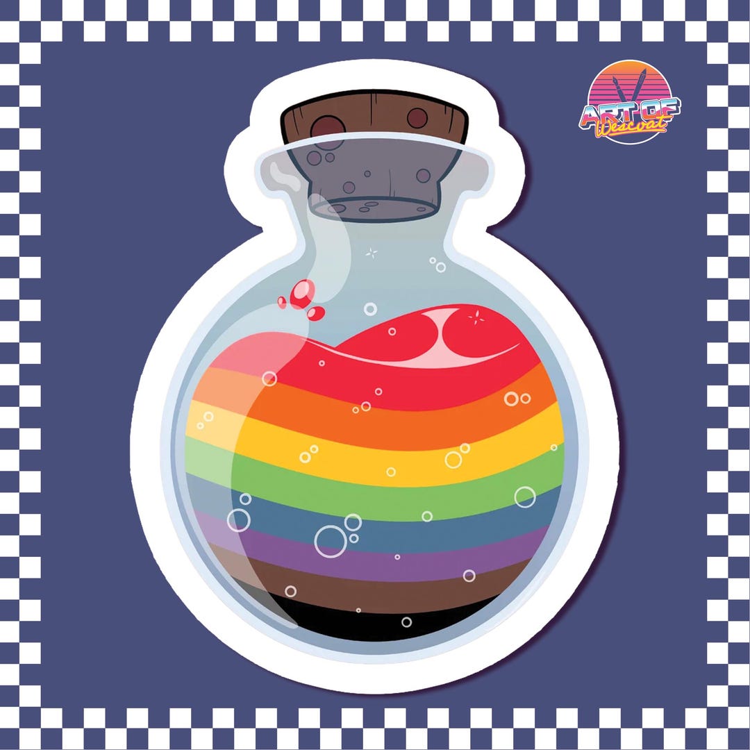 Rainbow Pride Potion Sticker, Magical Potion Bottle Decal, LGBTQ+ Pride ...
