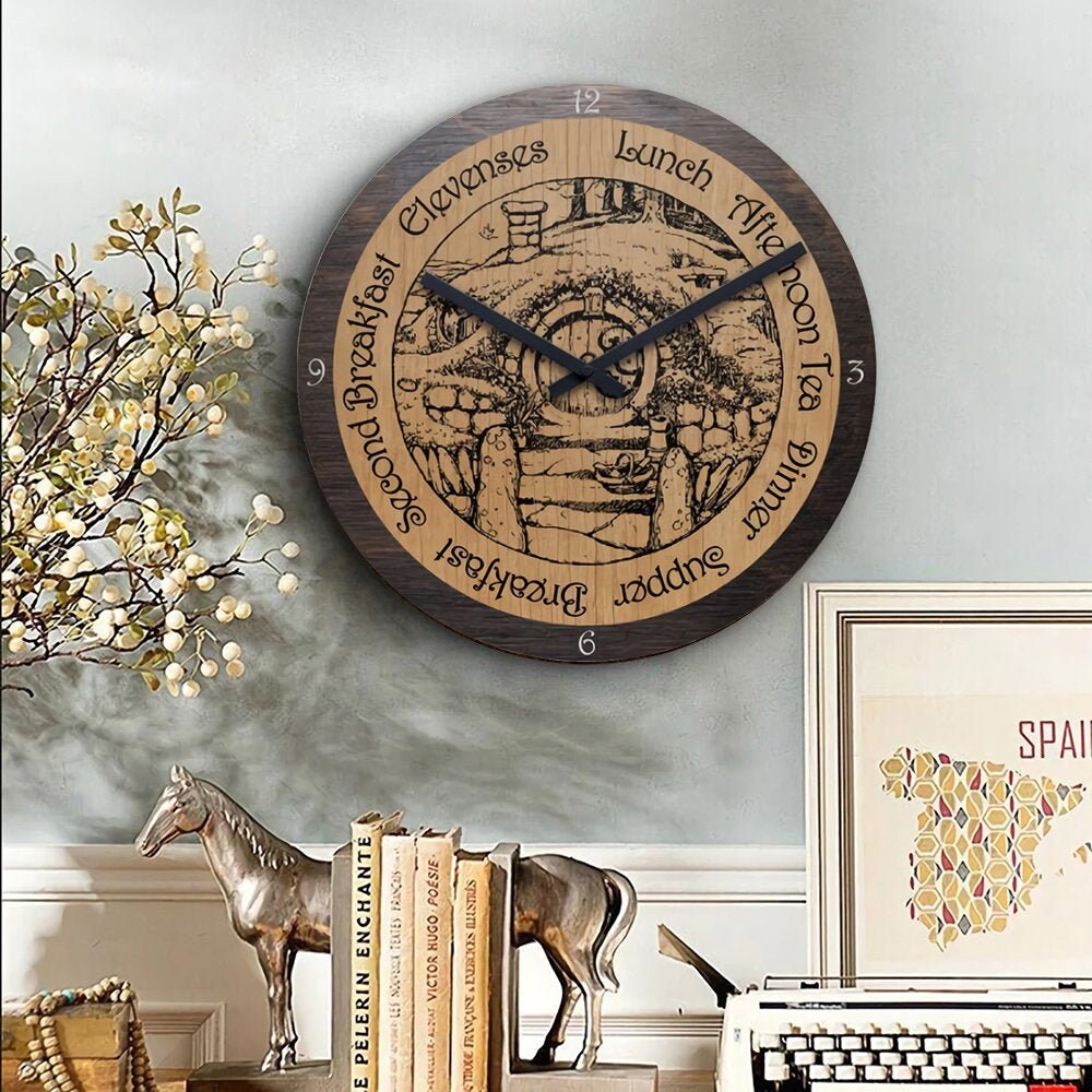 Hobbit Clock Lord of the Rings Clock Second Breakfast Clock | Etsy