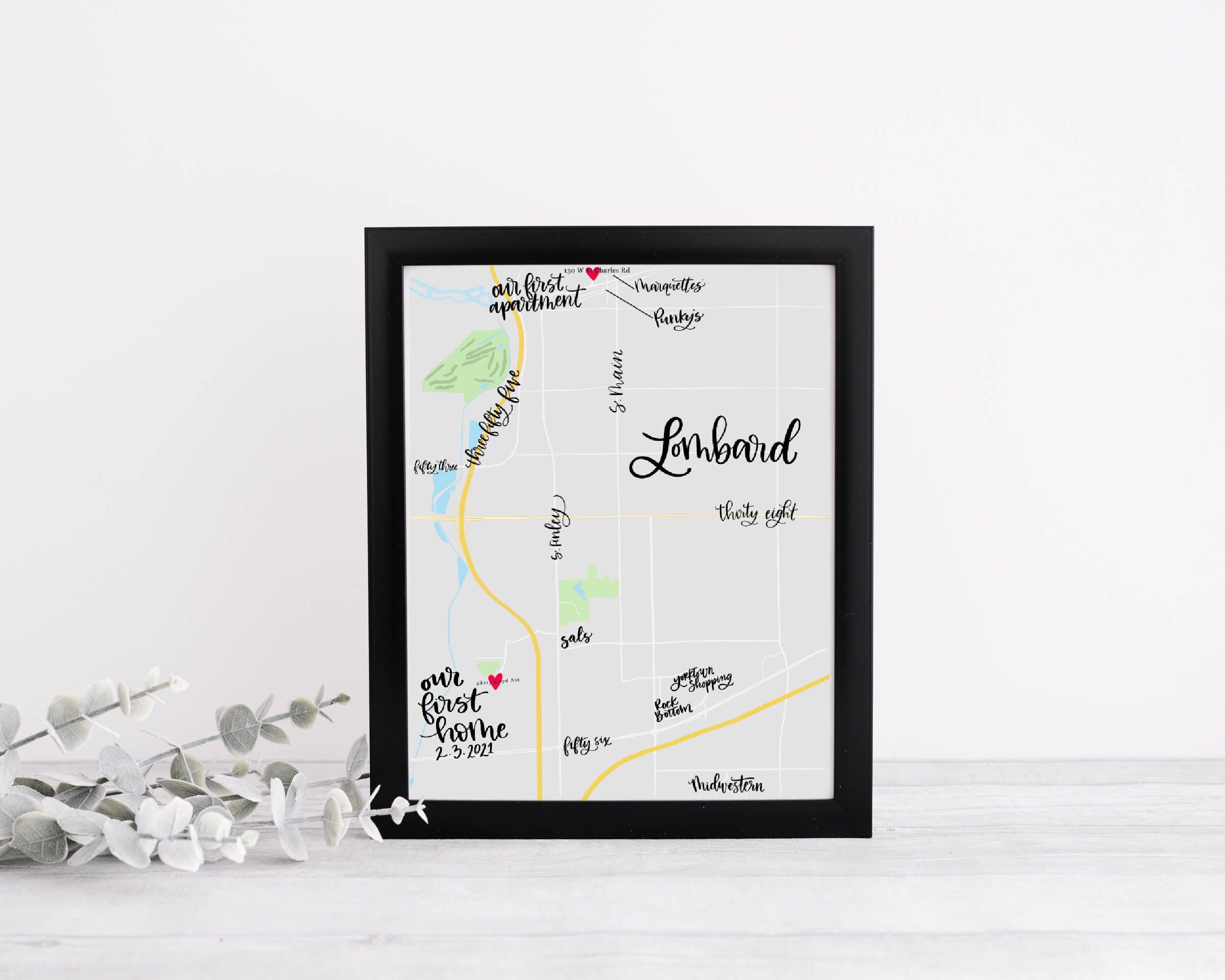 Digital Print Custom Location Maps - Engagement, Wedding, Home - Etsy