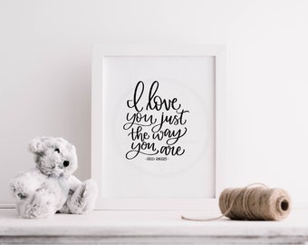 I Love You Just the Way You Are Vinyl Wall Decal - Etsy