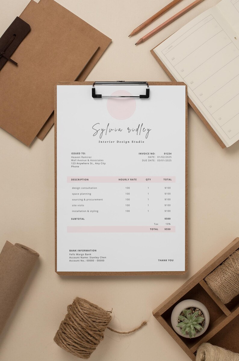 Customizable Canva Invoice Template – Downloadable Editable PDF for ...