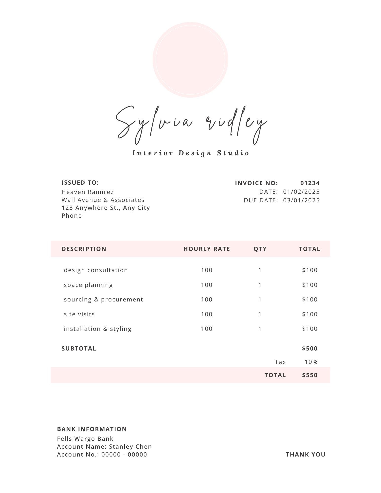 Customizable Canva Invoice Template – Downloadable Editable PDF for ...