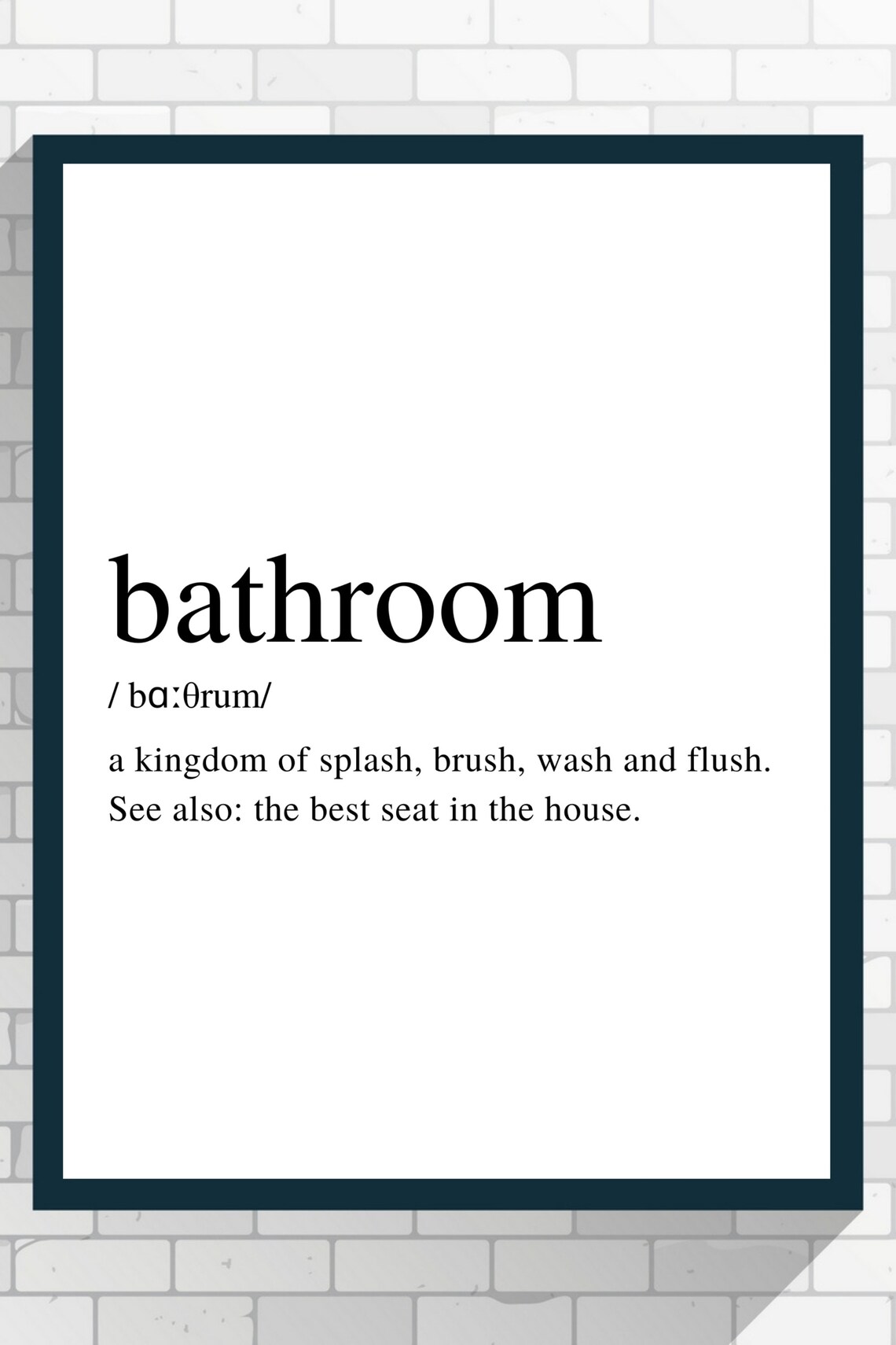 Bathroom Dictionary Definition | Bathroom Toilet Wall Art Print Poster ...