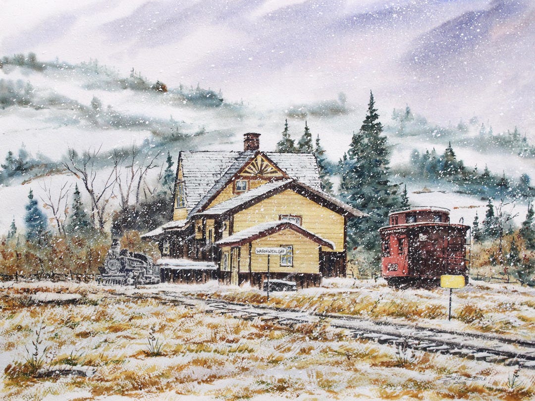 Wagon Wheel Gap, Creede, Colorado Watercolor Print Railroad Art ...