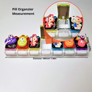 7 Day Pill Organizer 'funny Spooky Things' Cute Pill Box, Medicine ...