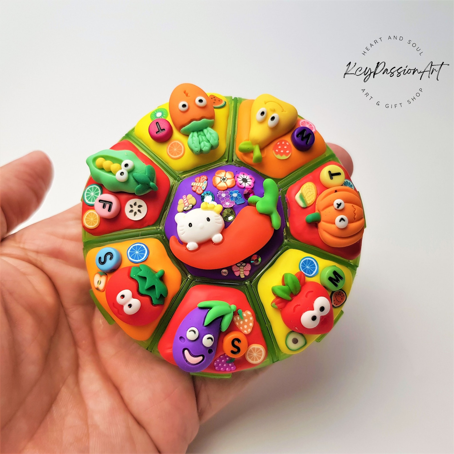 7 Day Pill Organizer 'love My Fruits & Veggies' Pill Box Medicine ...