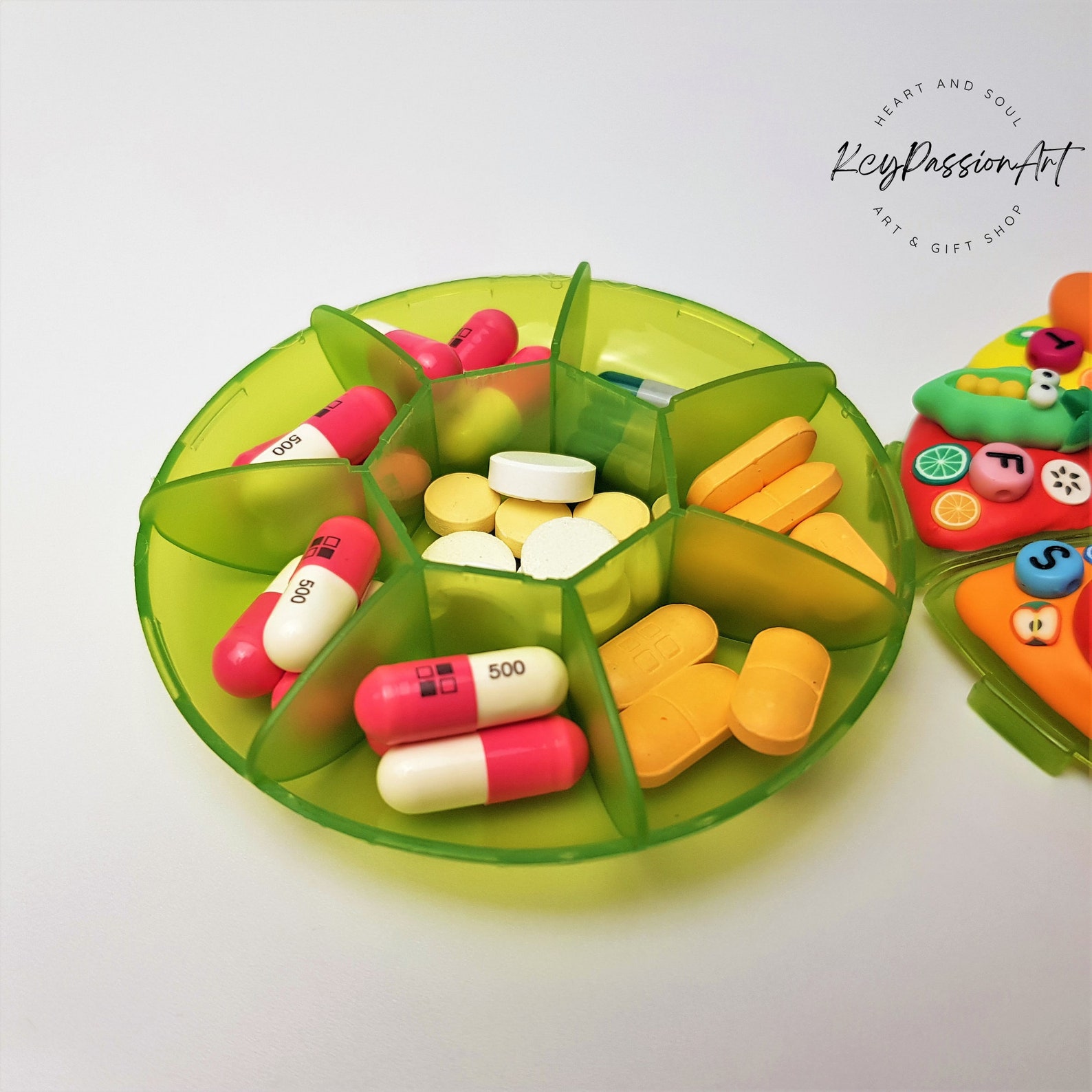 7 Day Pill Organizer 'love My Fruits & Veggies' Pill Box Medicine ...