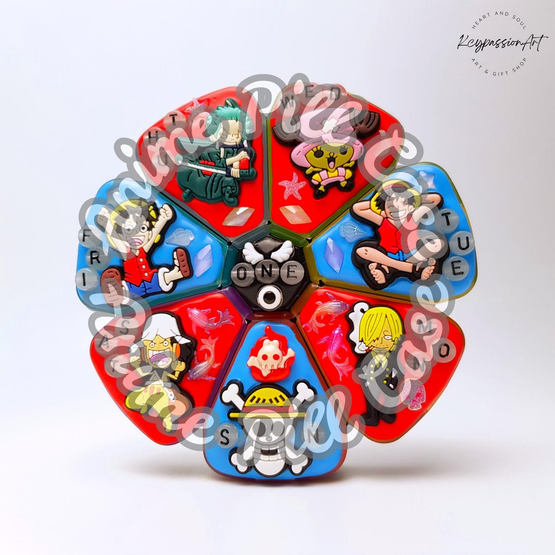 XL 7 Day Pill Organizer 'pirate Dream' Am Pm Pill Case, 8 Compartment ...