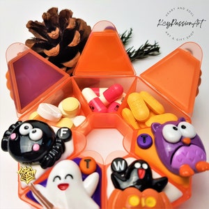 7 Day Pill Organizer 'spooky Cute & Funny' Pill Box, Medicine Vitamin ...