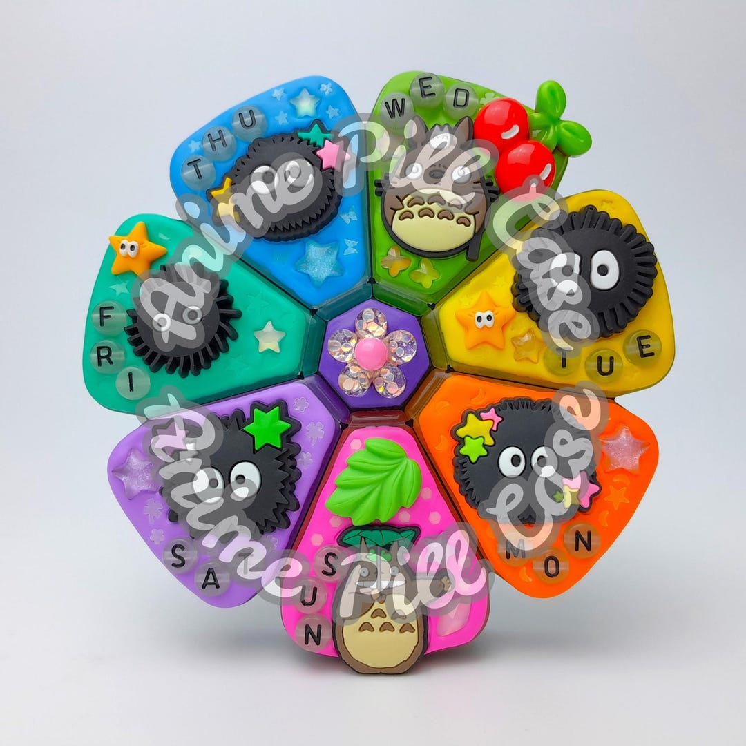 XL 7-day Pill Organizer, 'my Rainbow Friends' Design - Etsy