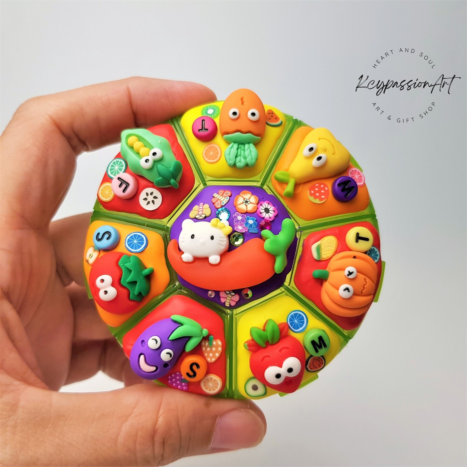 7 Day Pill Organizer 'love My Fruits & Veggies' Pill Box Medicine ...