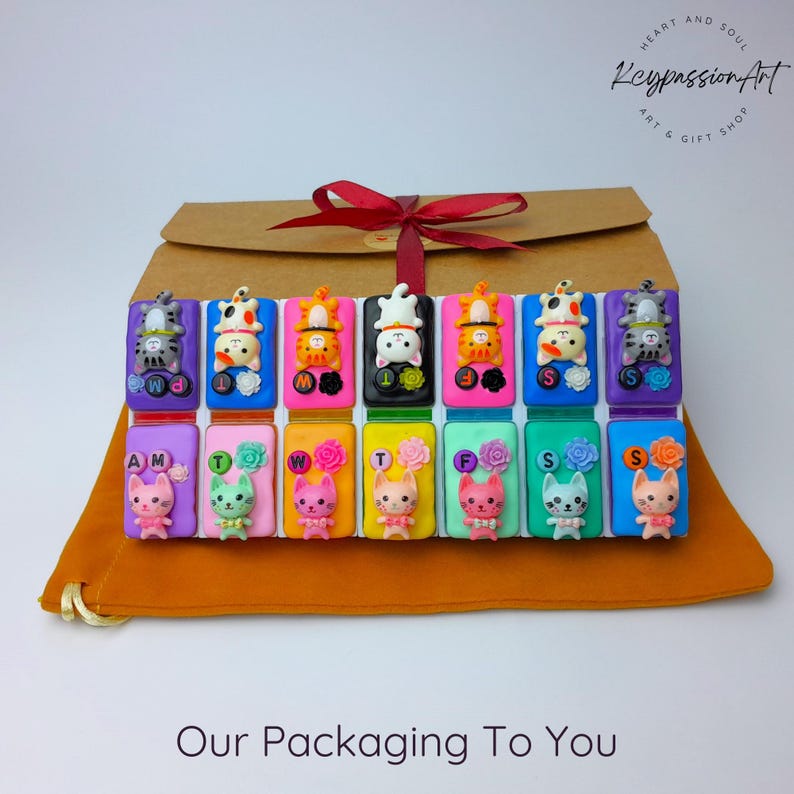 Kitty Cats Pill Organizer, AM PM Detachable Medicine Dispenser - Etsy ...