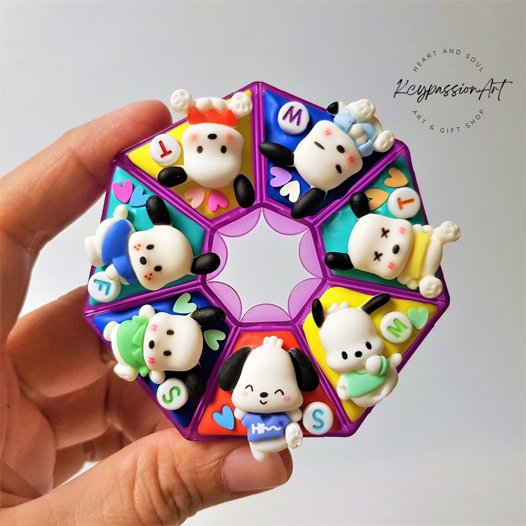 7 Day Pill Organizer 'happy Pups' Cute Pill Box, Medicine Vitamin ...