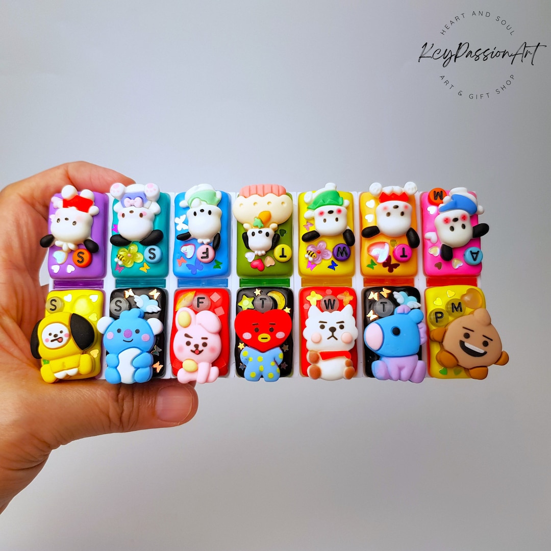 Am Pm Pill Box Detachable 'morning & Night Buddies' Pill Organizer ...