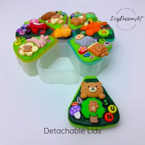 XL 7 Day Pill Organizer 'forest Bear & Friends' Am Pm Pill Box, 8 ...